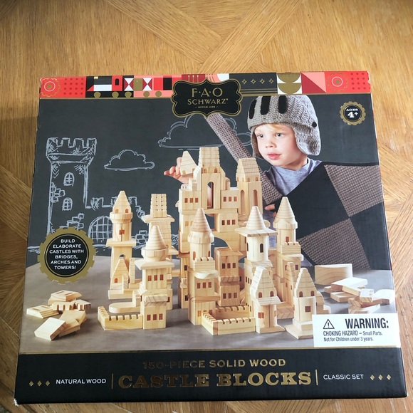 FAO Schwarz | Toys | Fao Schwarz Wooden Castle Building Blocks Set Nib ...